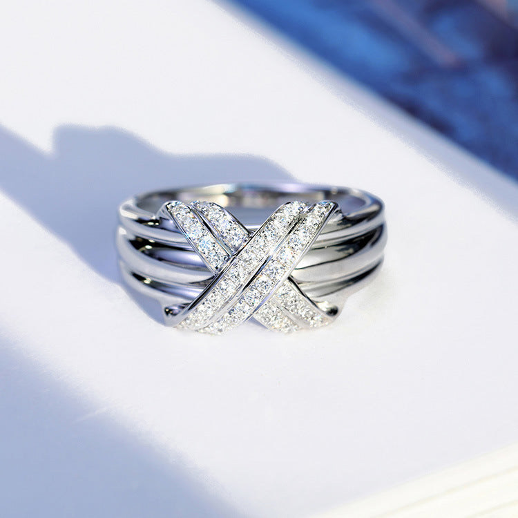 Friends Forever Triple Circle Cross Pavé Ring ﻿ – OTHAWAY